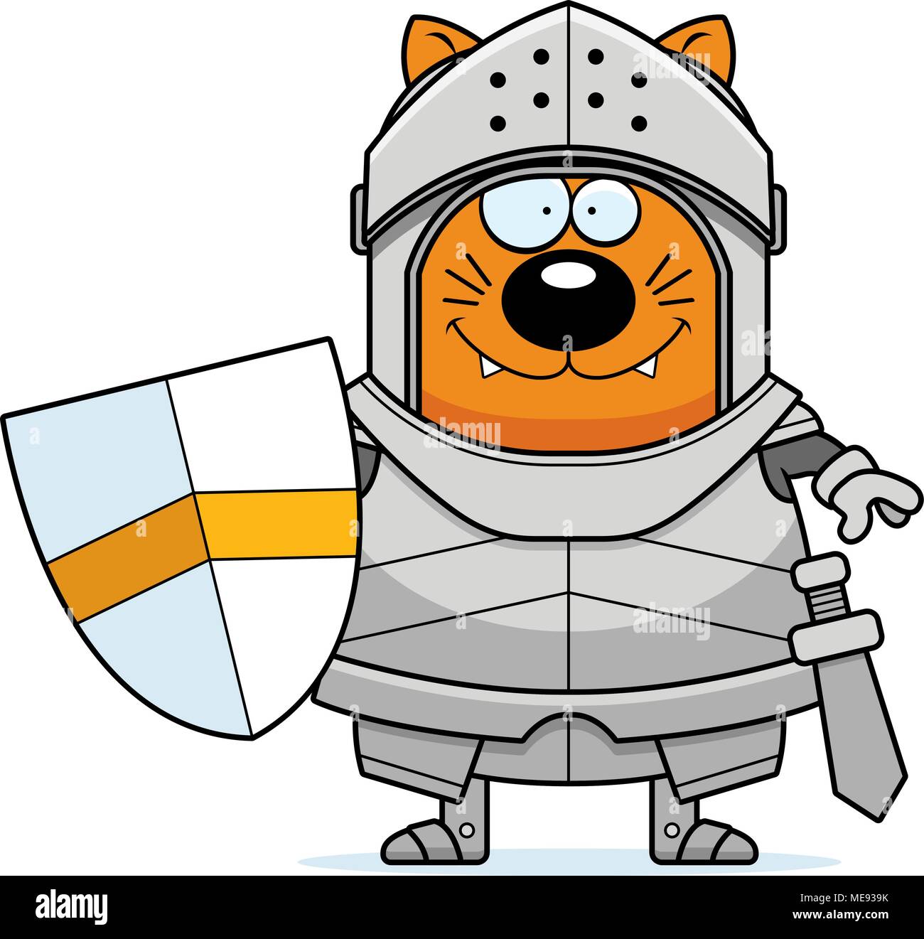 A cartoon illustration of a cat knight smiling Stock Vector Image & Art ...