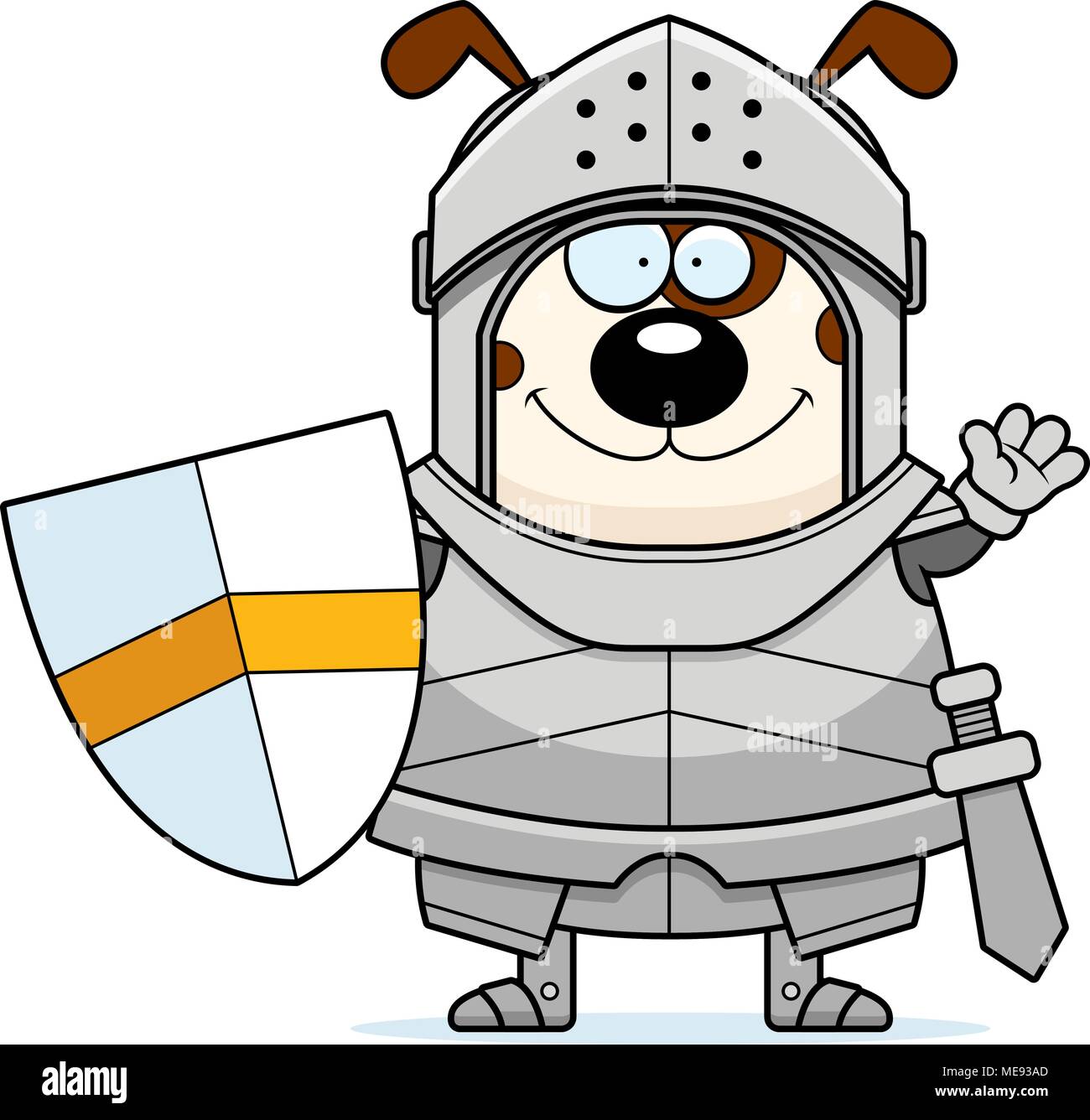 A cartoon illustration of a dog knight waving Stock Vector Image & Art ...