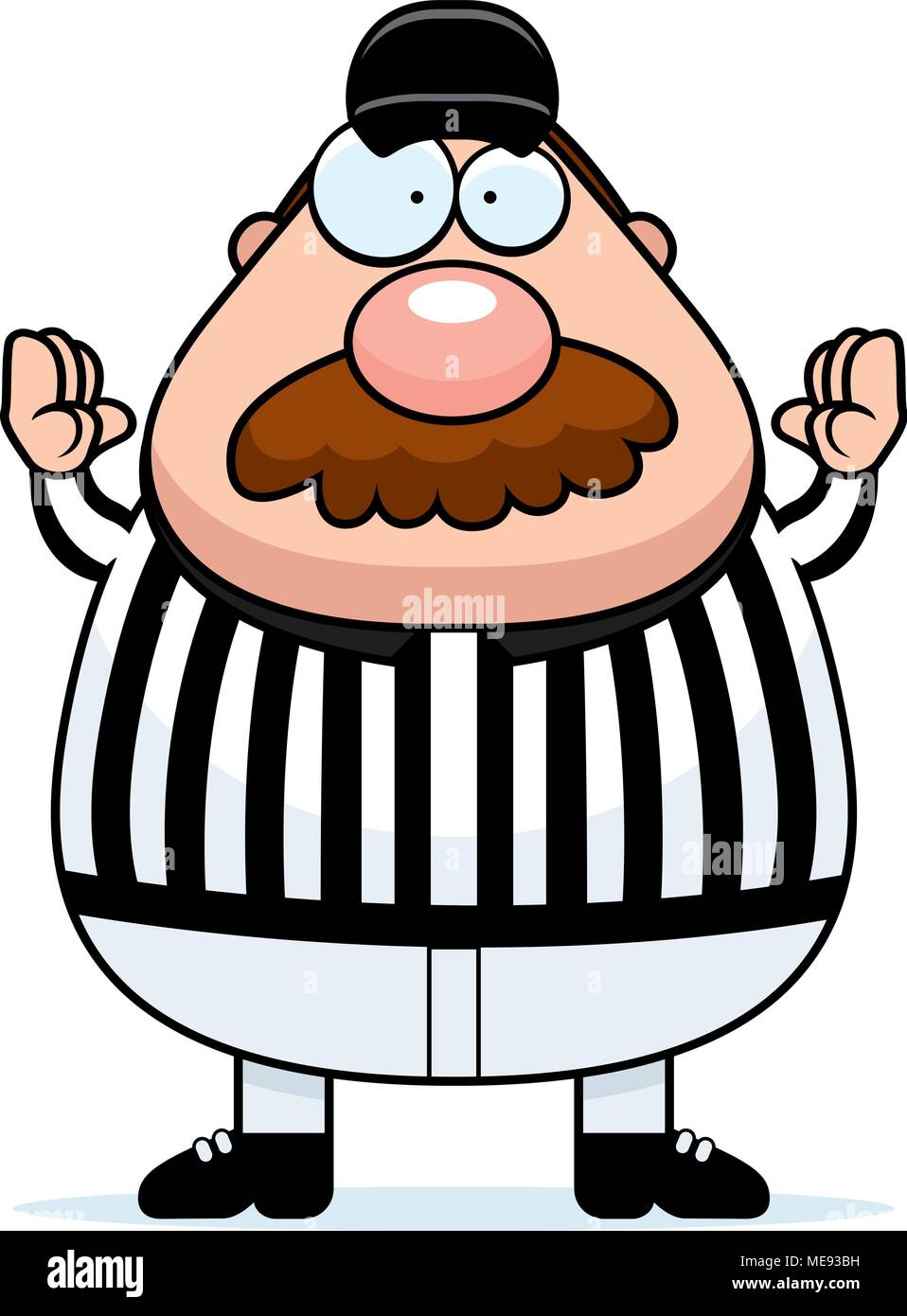 A cartoon illustration of a referee signaling a touchdown Stock Vector ...