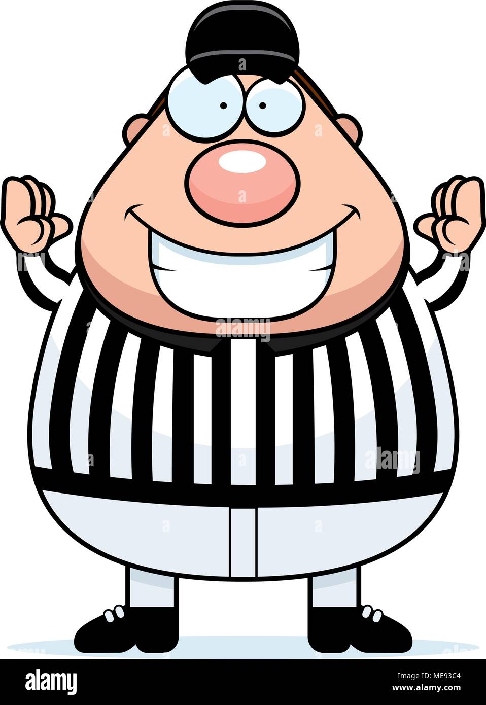 A cartoon illustration of a referee signaling a touchdown Stock Vector ...