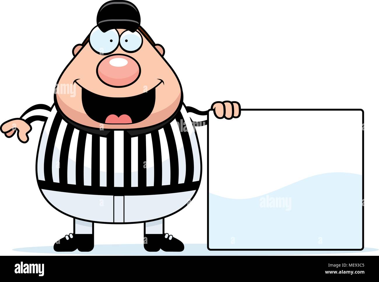 A cartoon illustration of a referee with a sign Stock Vector Image ...