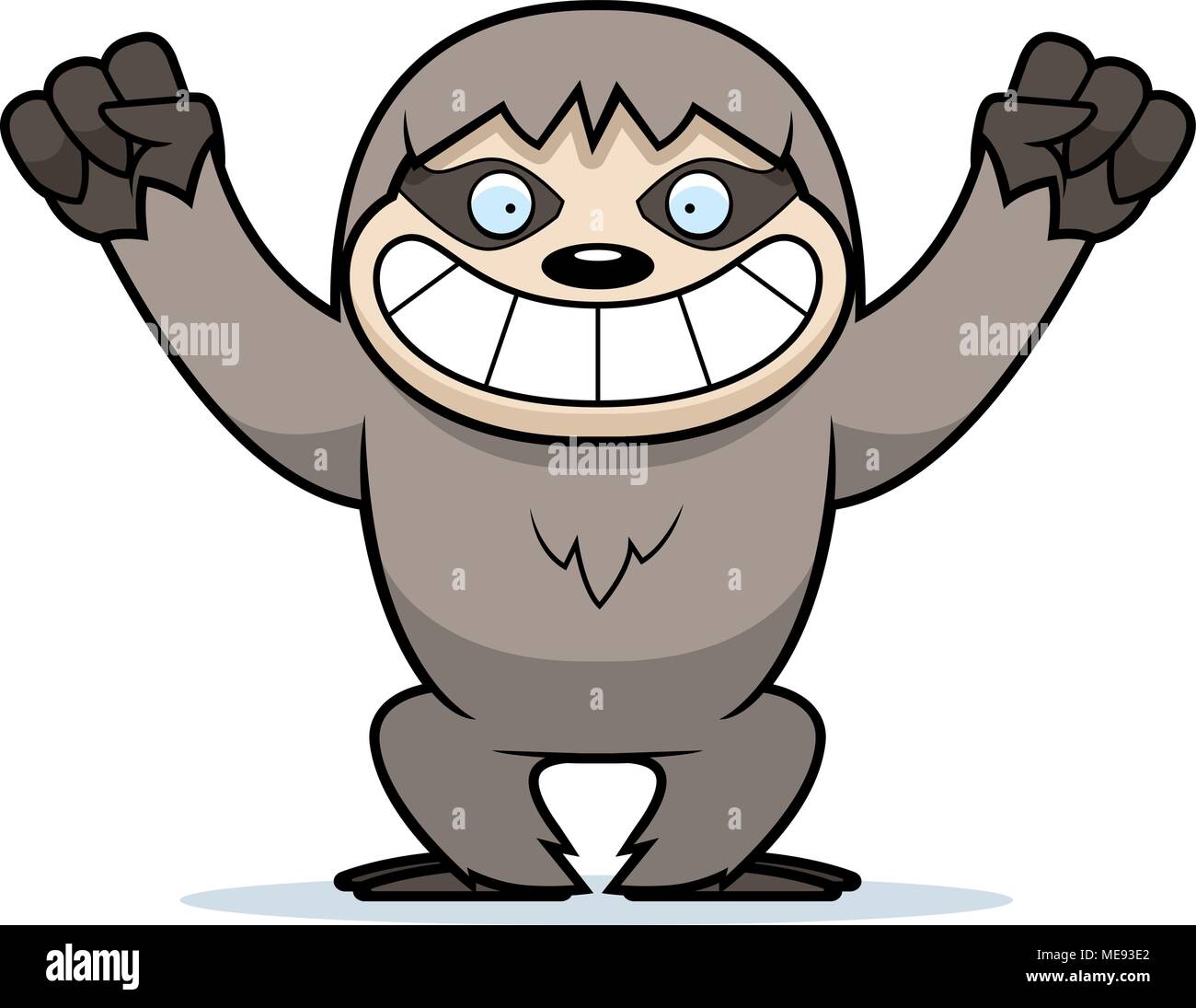 A cartoon illustration of a sloth celebrating success Stock Vector ...