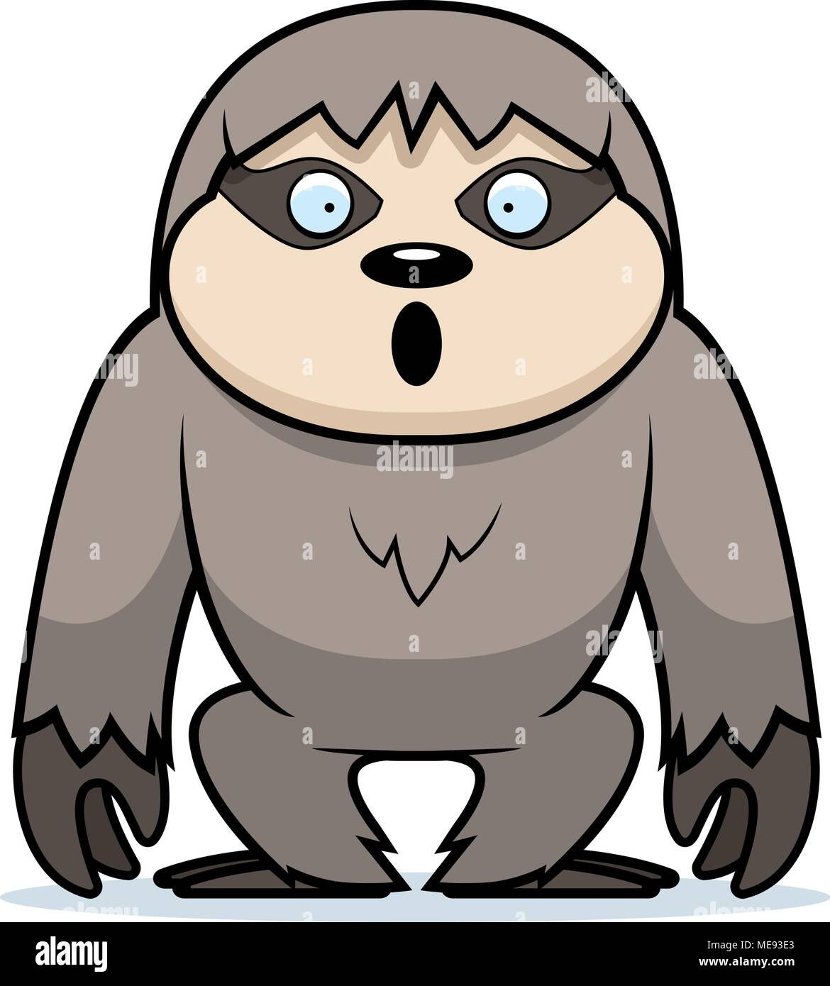 A cartoon illustration of a sloth looking surprised Stock Vector Image ...