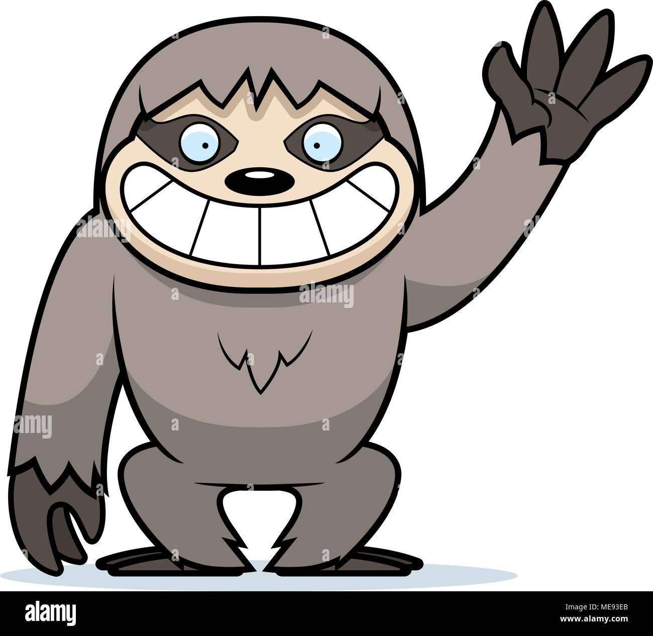 A cartoon illustration of a sloth waving Stock Vector Image & Art - Alamy