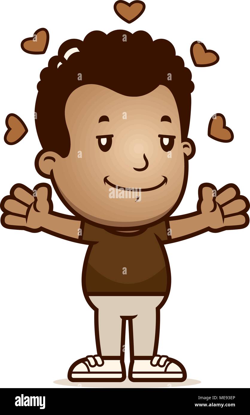 A cartoon illustration of a boy ready to give a hug Stock Vector Image ...