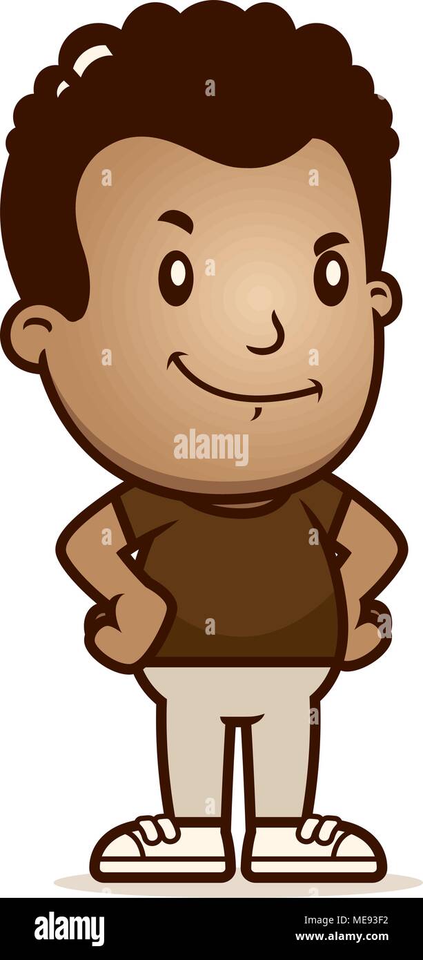 A cartoon illustration of a boy looking confident Stock Vector Image ...