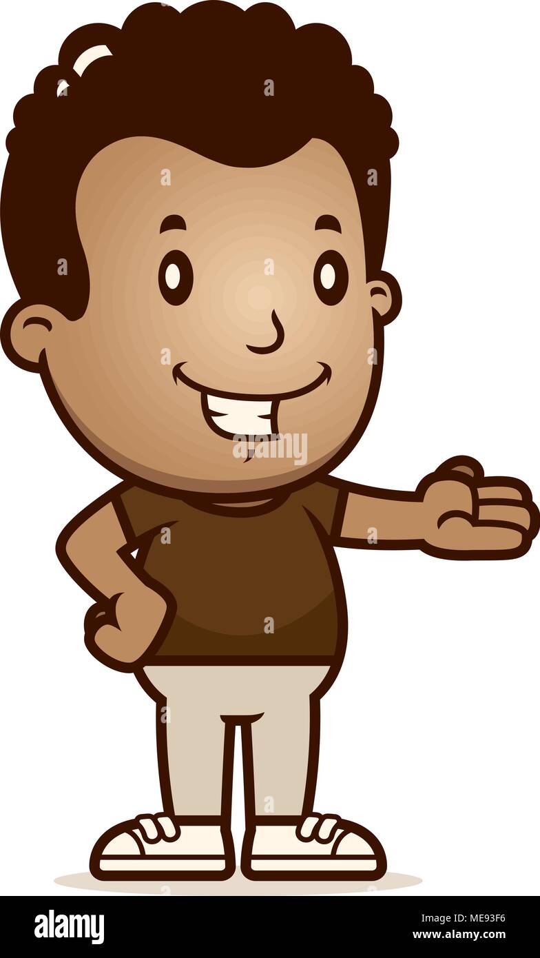 A cartoon illustration of a boy giving a presentation Stock Vector ...