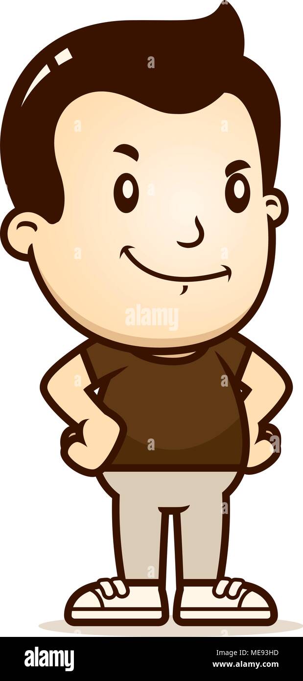 A cartoon illustration of a boy looking confident Stock Vector Image ...