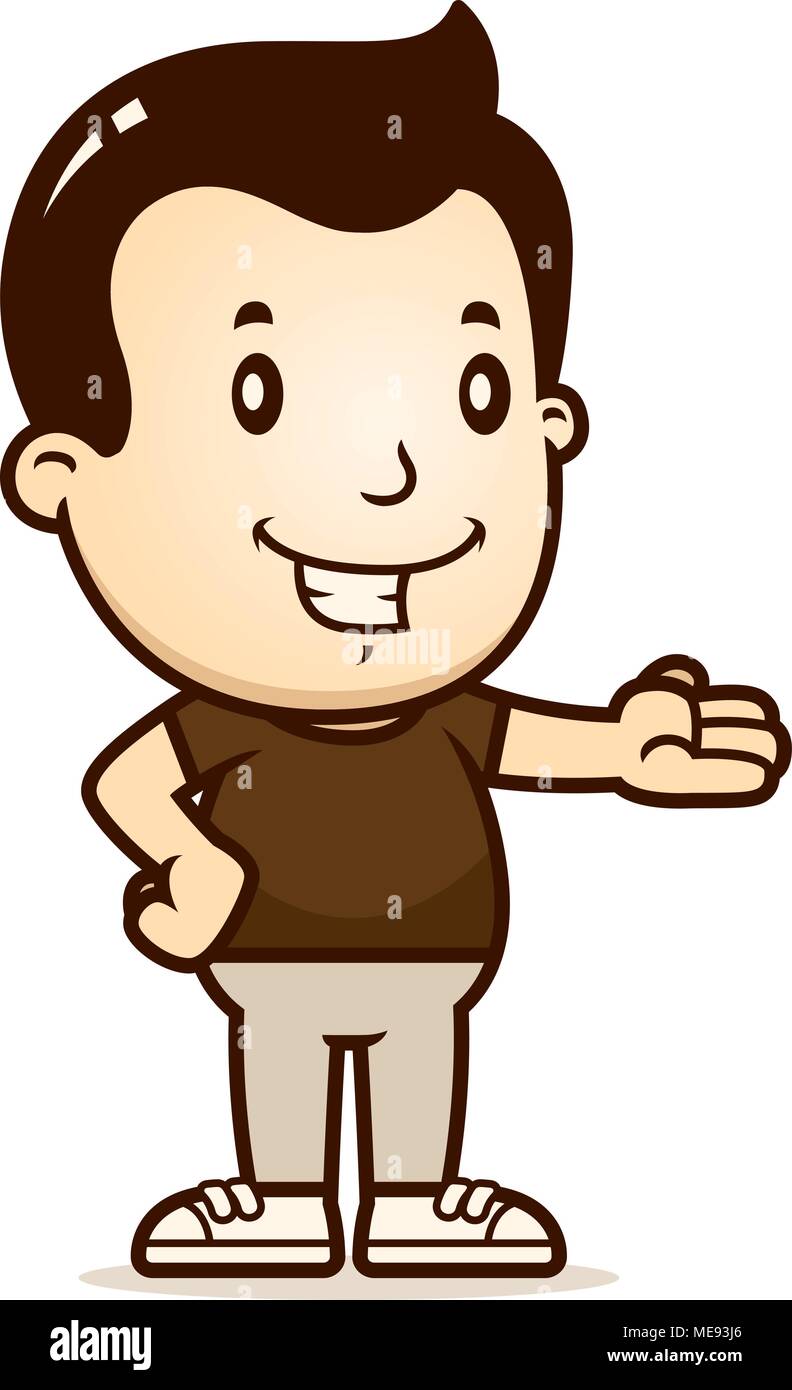 A cartoon illustration of a boy giving a presentation Stock Vector ...