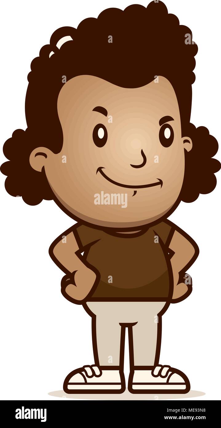 A cartoon illustration of a girl looking confident Stock Vector Image ...