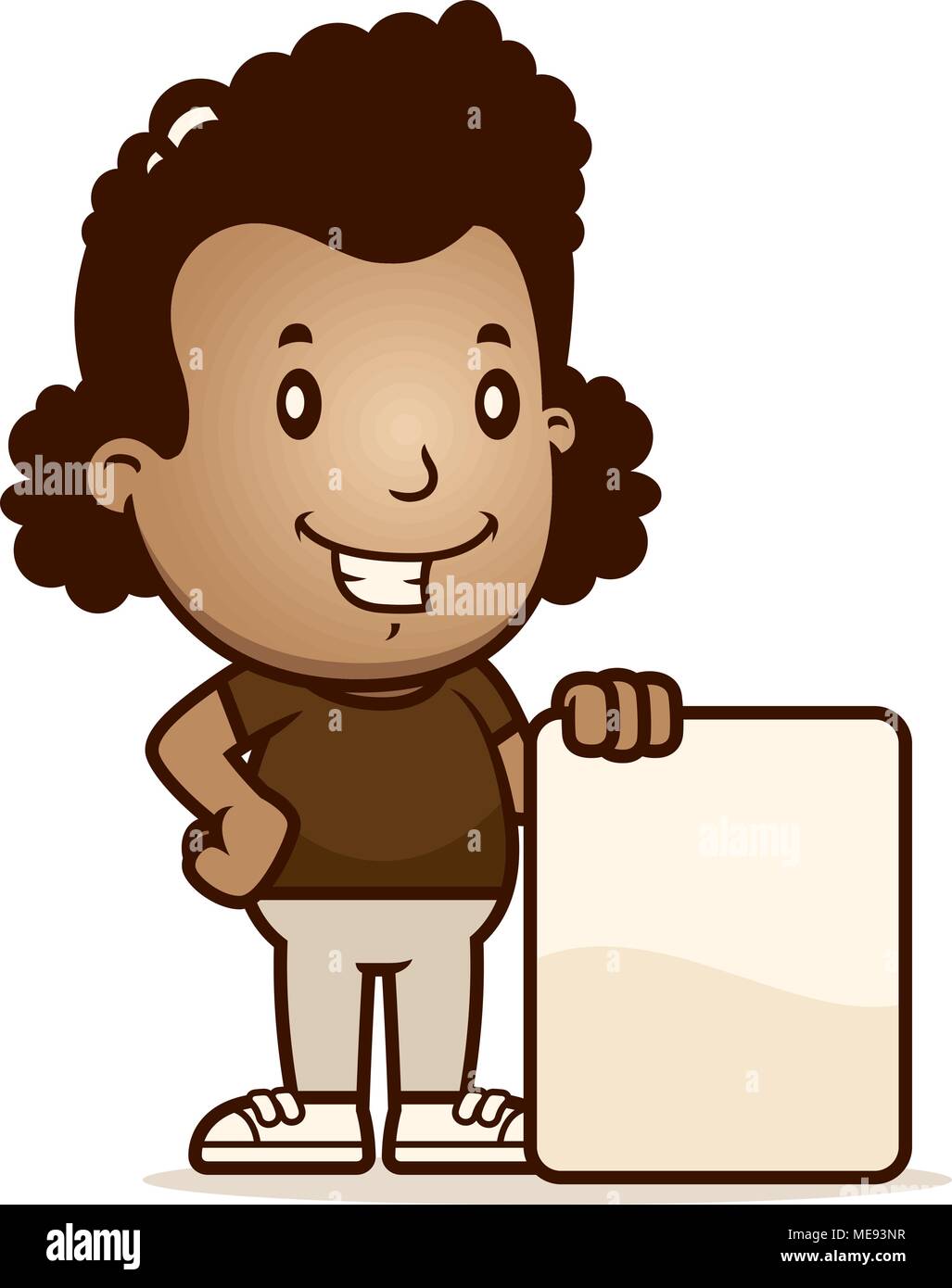 A cartoon illustration of a girl with a sign Stock Vector Image & Art ...