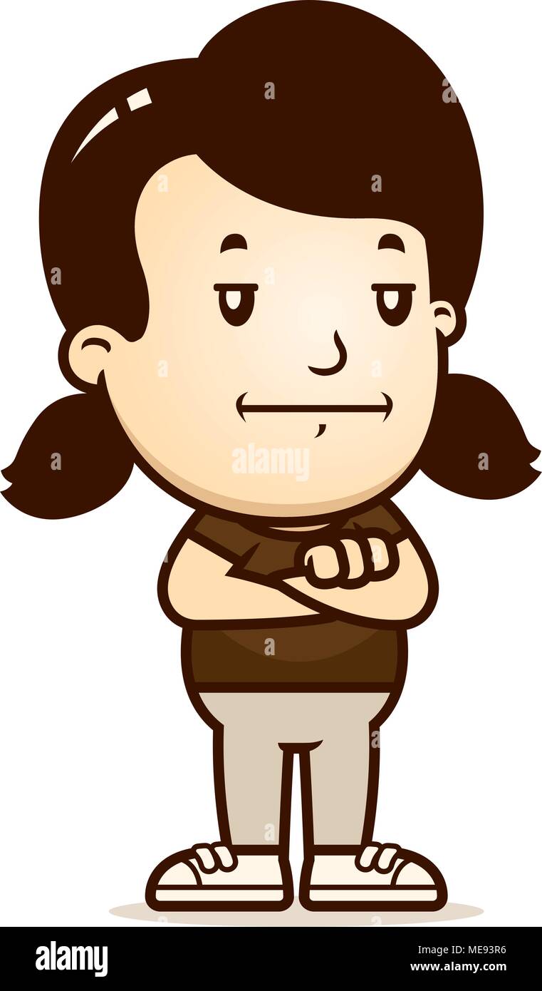 A cartoon illustration of a girl looking bored Stock Vector Image & Art ...