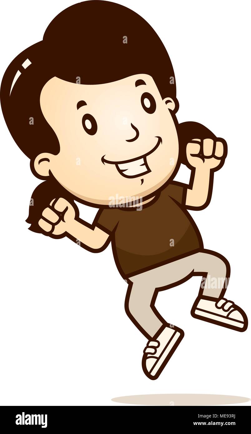 A cartoon illustration of a girl jumping Stock Vector Image & Art - Alamy
