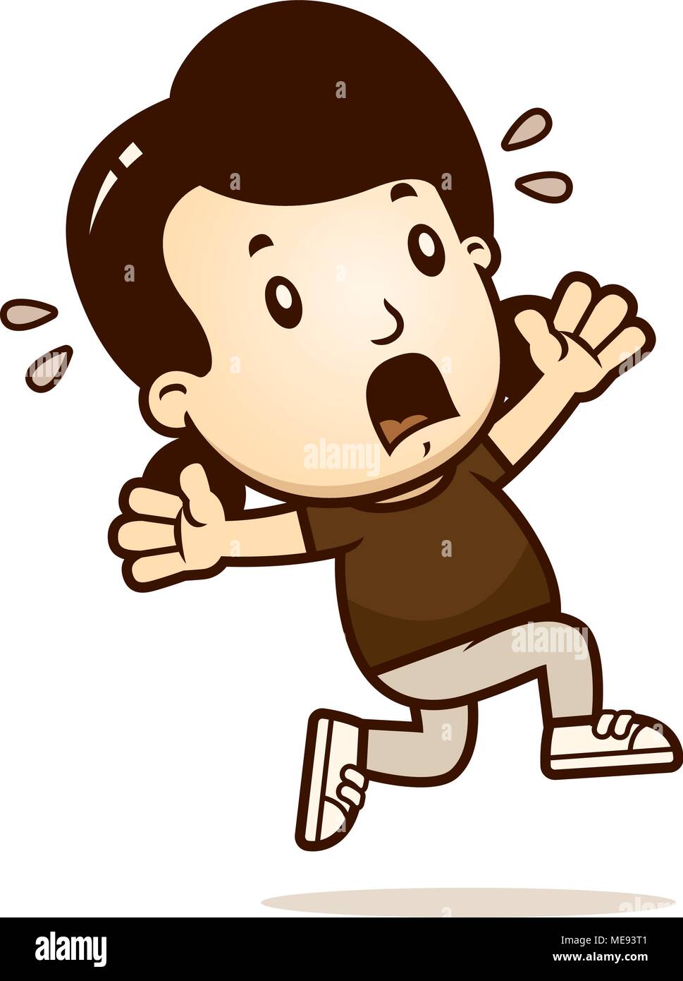 A cartoon illustration of a girl running in a panic Stock Vector Image ...