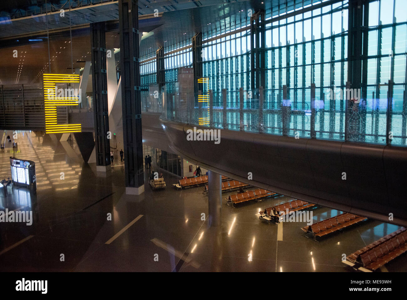 Doha Qatar Hamad International Airport. terminal interior Stock Photo ...