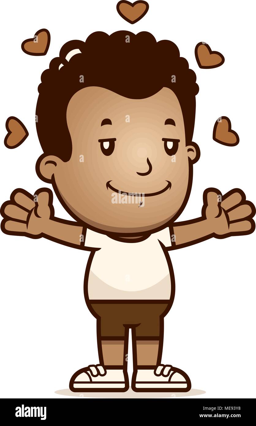 A cartoon illustration of a boy ready to give a hug Stock Vector Image ...