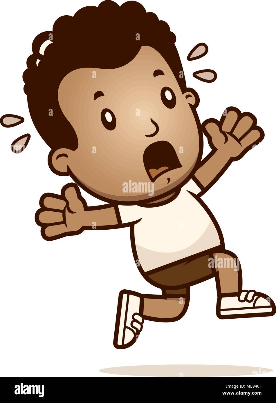 A cartoon illustration of a boy running in a panic Stock Vector Image & Art - Alamy
