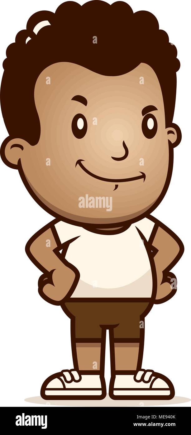 A cartoon illustration of a boy looking confident Stock Vector Image ...