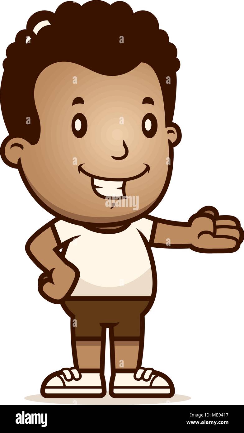 A cartoon illustration of a boy giving a presentation Stock Vector ...