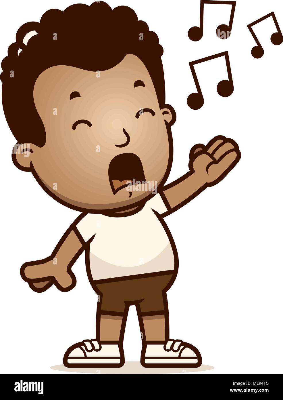 A cartoon illustration of a boy singing Stock Vector Image & Art - Alamy
