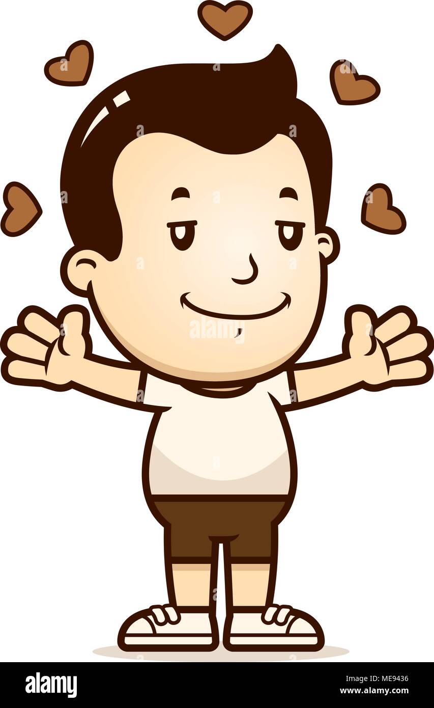 A cartoon illustration of a boy ready to give a hug Stock Vector Image ...