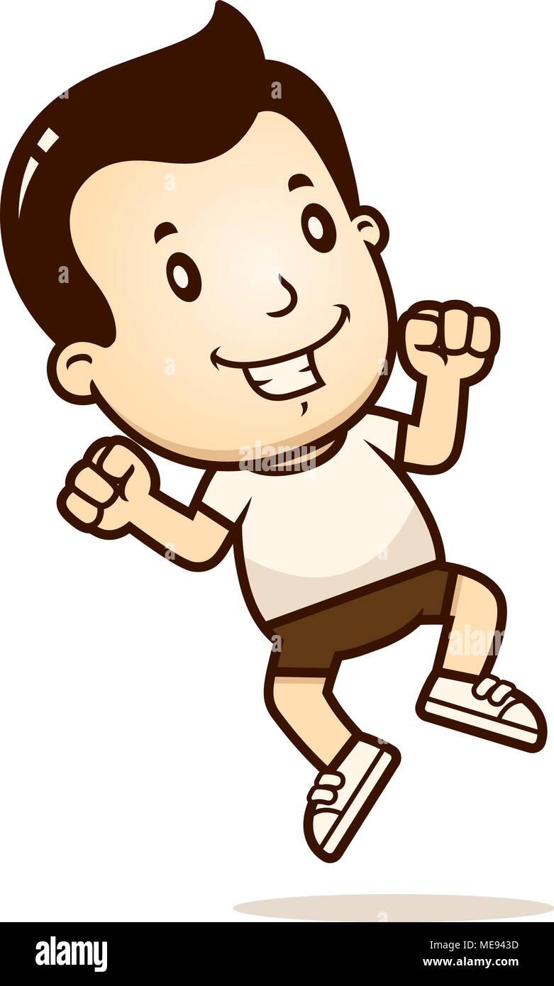 A cartoon illustration of a boy jumping Stock Vector Image & Art - Alamy