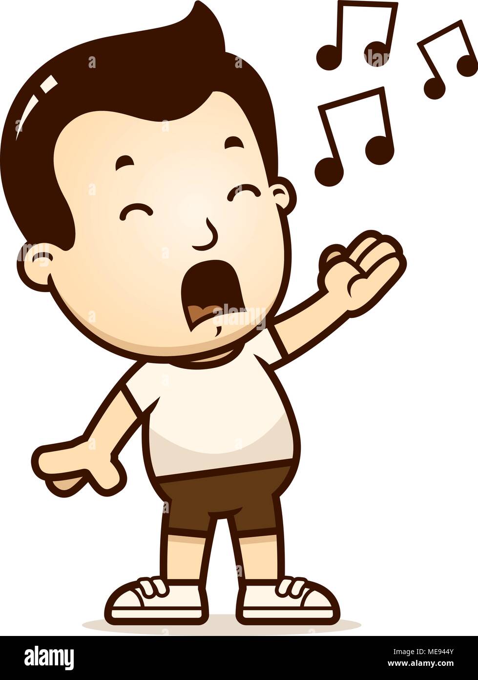 A cartoon illustration of a boy singing Stock Vector Image & Art - Alamy