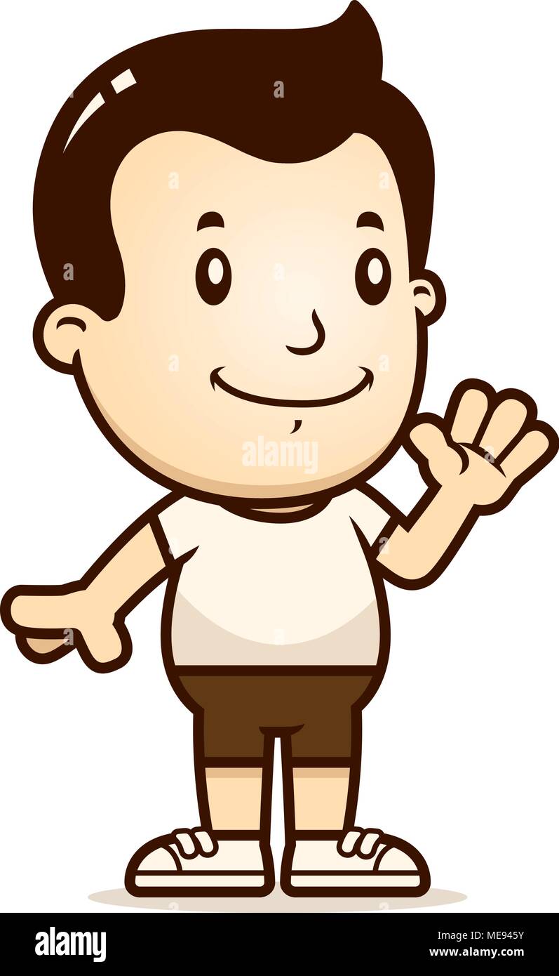 A cartoon illustration of a boy waving Stock Vector Image & Art - Alamy