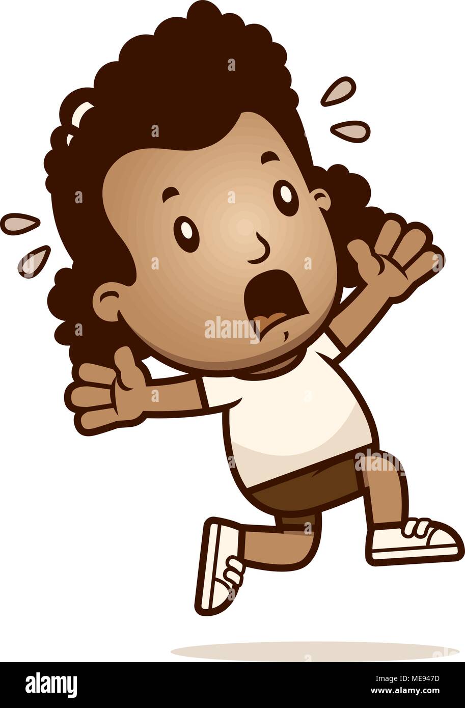 A cartoon illustration of a girl running in a panic Stock Vector Image ...
