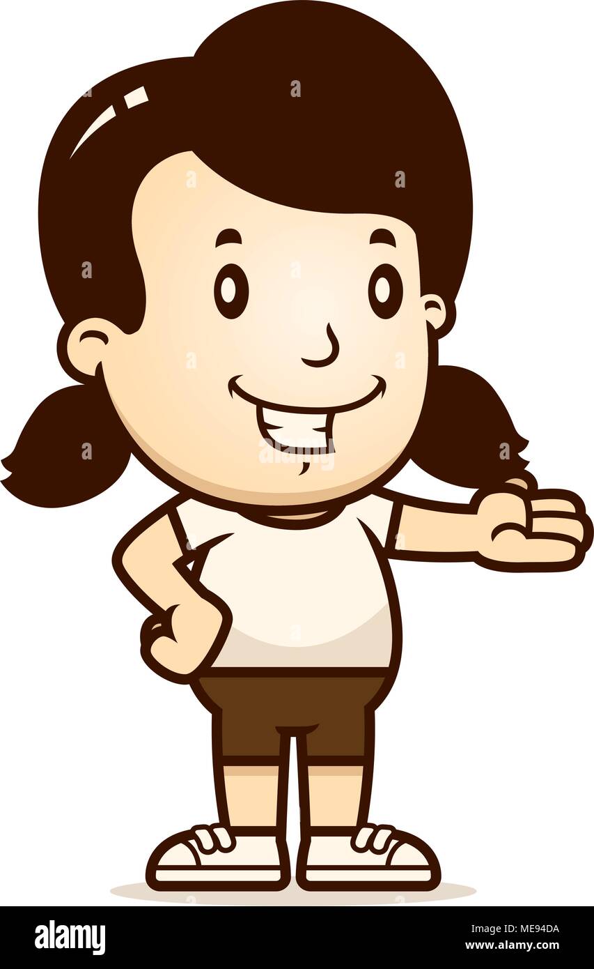 A cartoon illustration of a girl giving a presentation Stock Vector ...