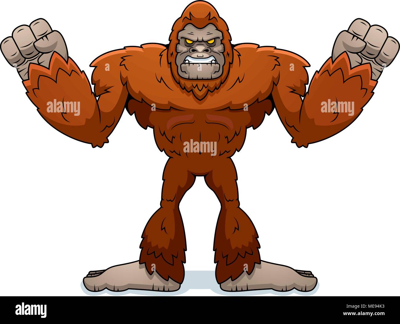 A cartoon illustration of a sasquatch looking angry Stock Vector Image ...