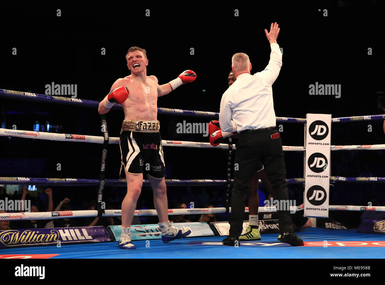 Tom Farrell (left) in action in the Super-Lightweight Contest at the ...