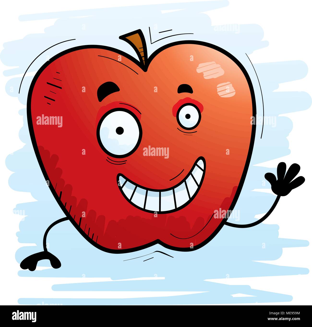A cartoon illustration of an apple waving Stock Vector Image & Art - Alamy