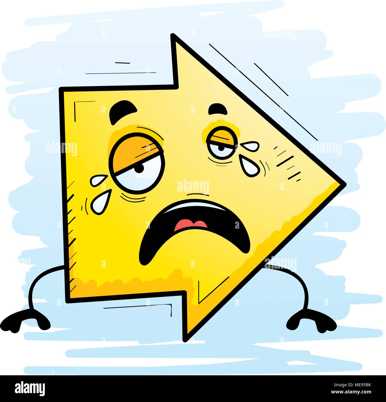 A cartoon illustration of a directional arrow crying Stock Vector Image ...