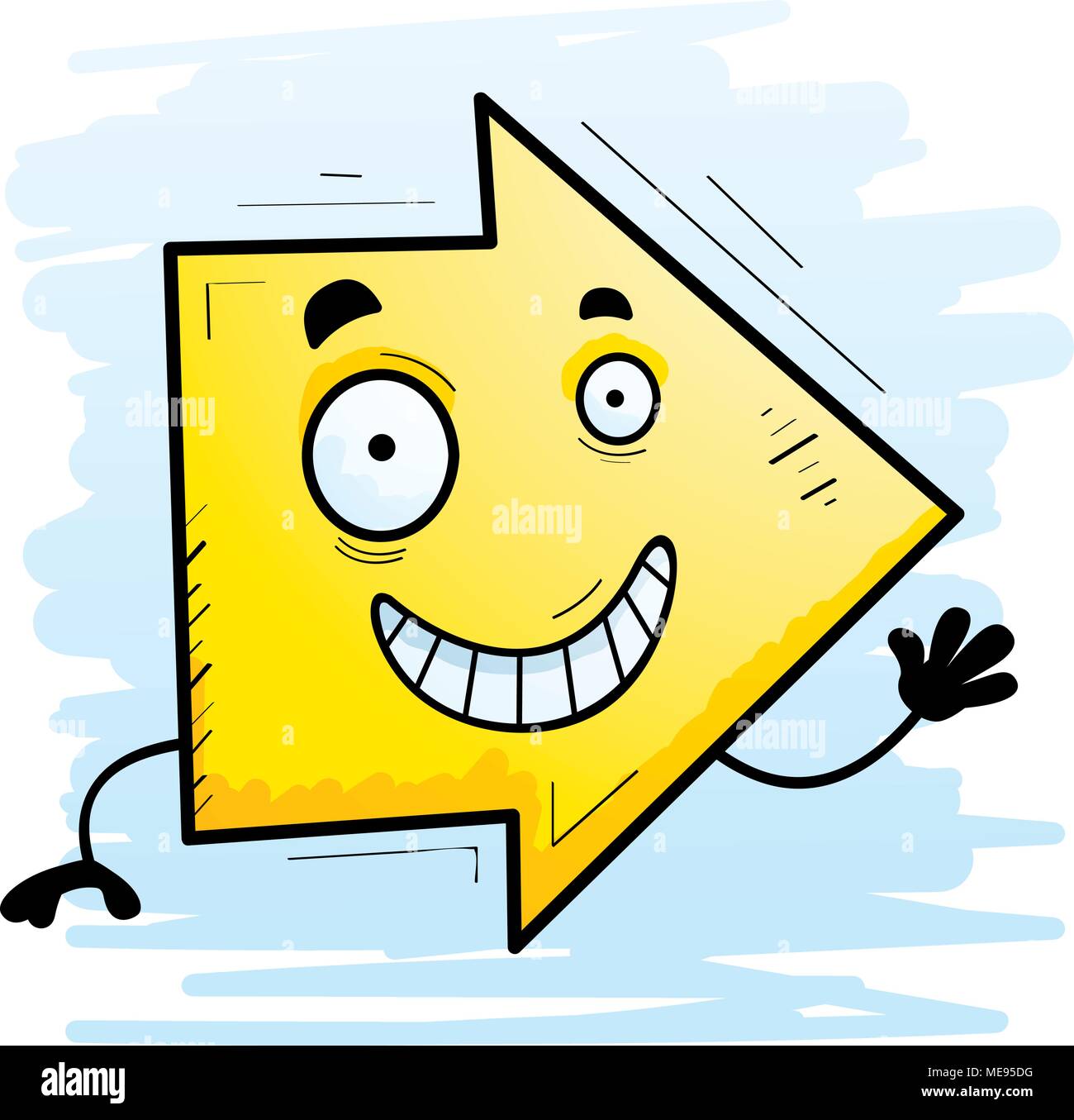 A cartoon illustration of a directional arrow waving Stock Vector Image ...
