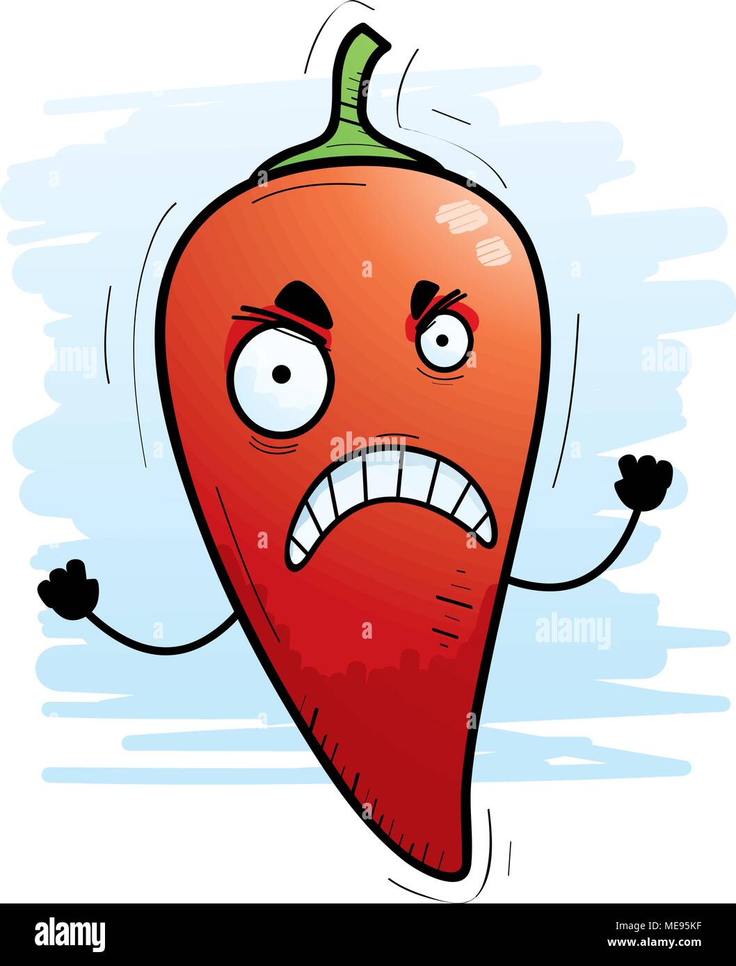 A cartoon illustration of a chili pepper looking angry Stock Vector ...