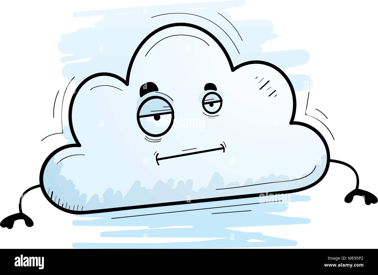 A cartoon illustration of a cloud with a bored expression Stock Vector ...