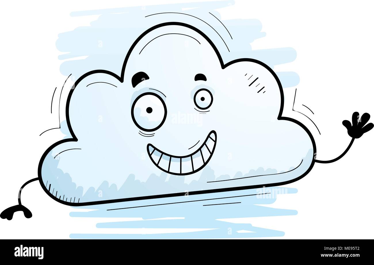 A cartoon illustration of a cloud waving Stock Vector Image & Art - Alamy
