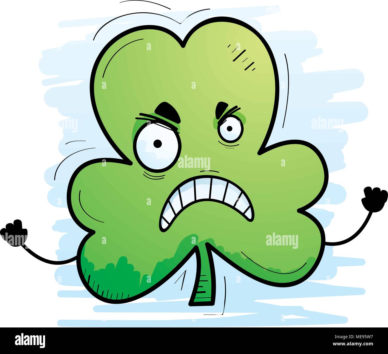 A cartoon illustration of a clover looking angry Stock Vector Image ...