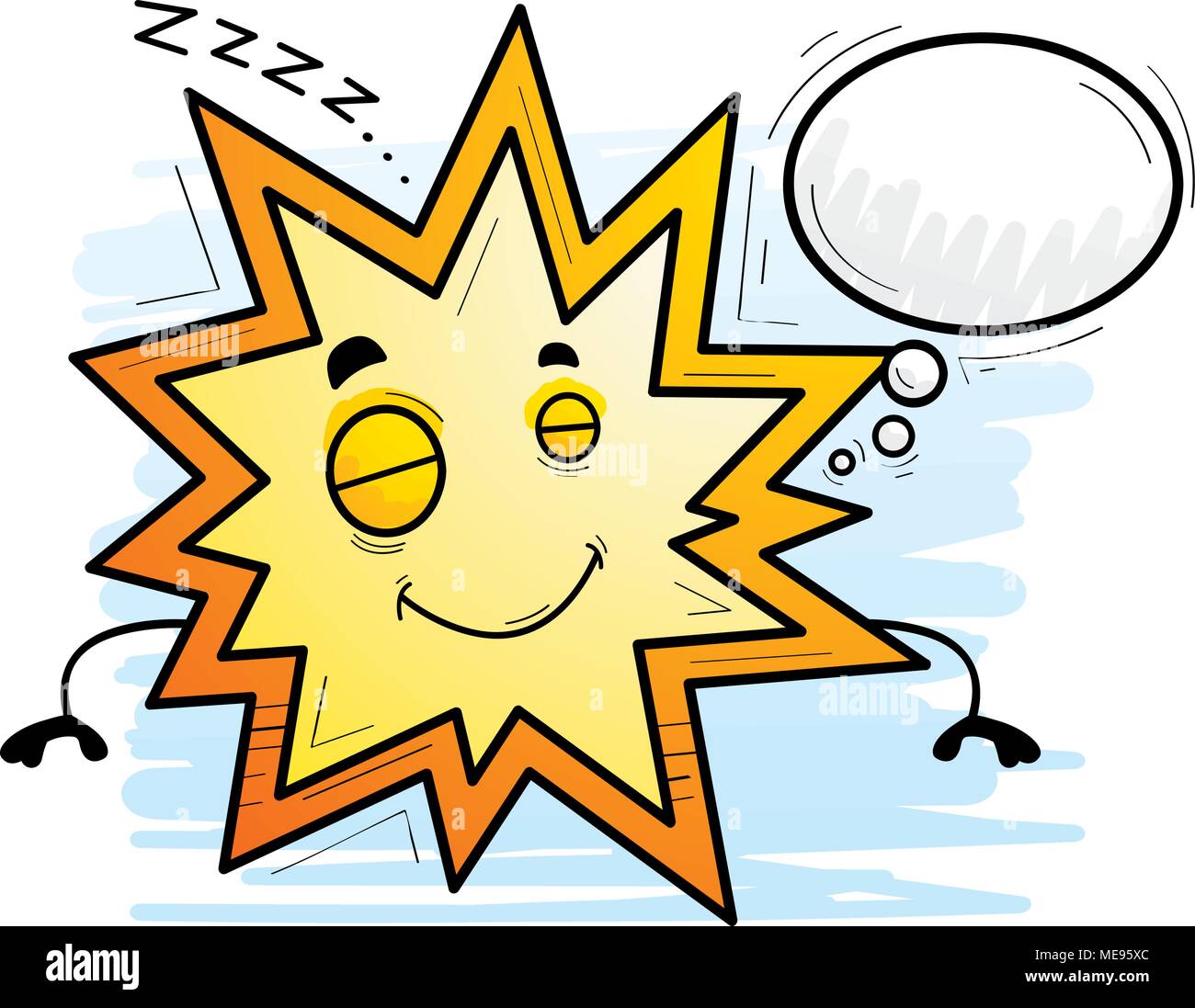 A cartoon illustration of an explosion sleeping and dreaming Stock ...
