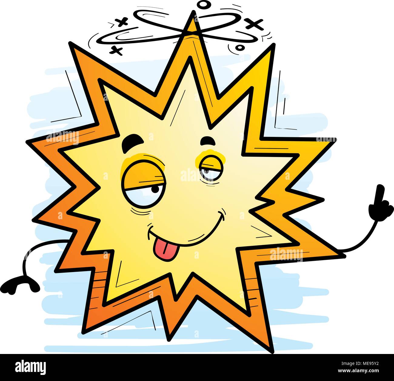 A cartoon illustration of an explosion looking drunk Stock Vector Image ...