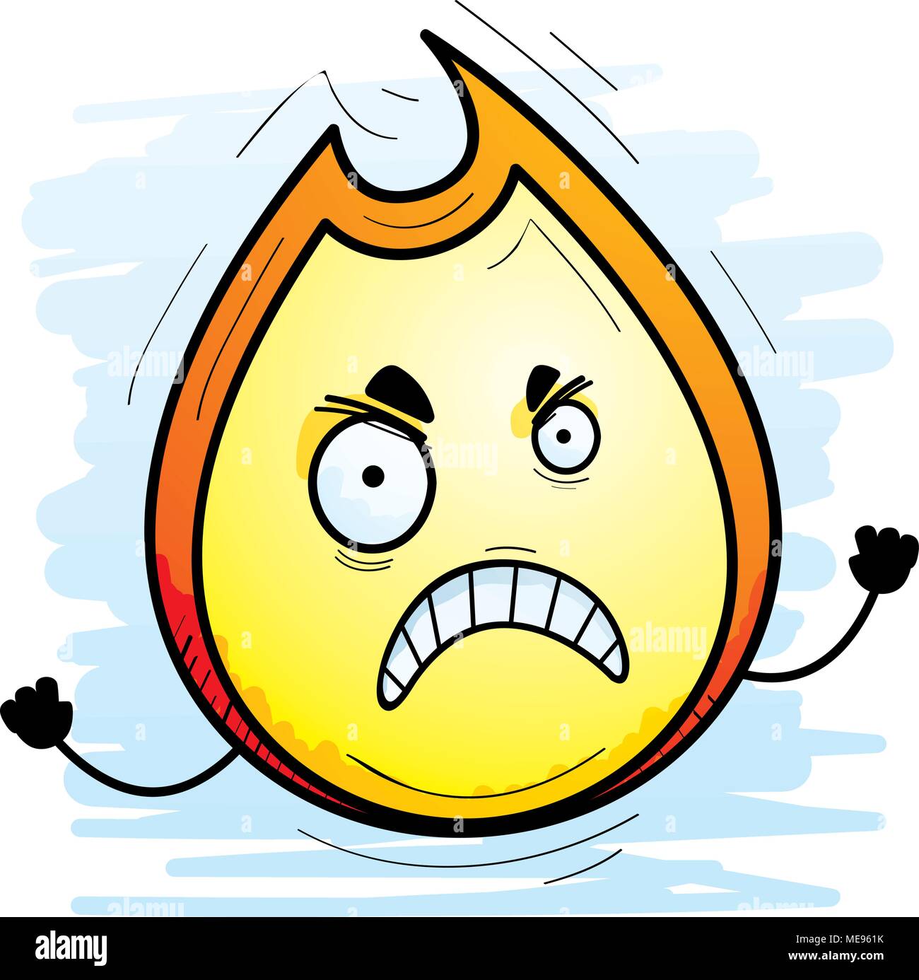 A cartoon illustration of a flame looking angry Stock Vector Image ...