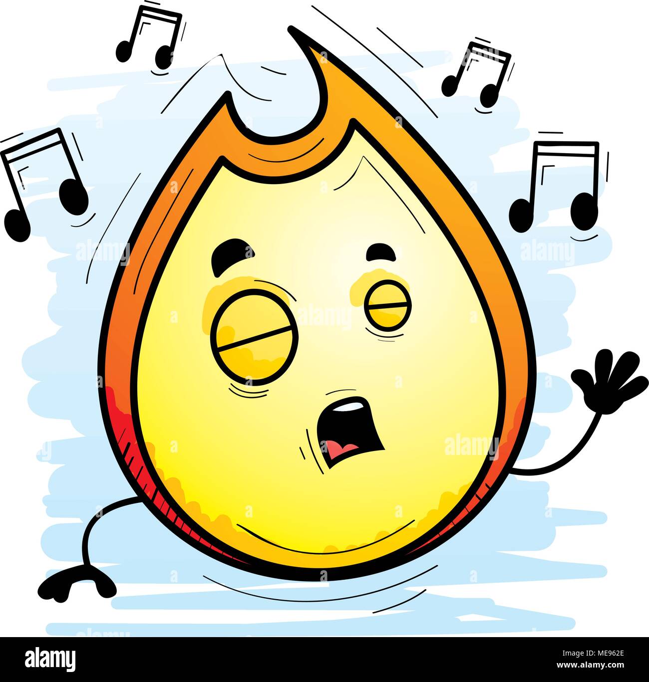 A cartoon illustration of a flame singing Stock Vector Image & Art - Alamy