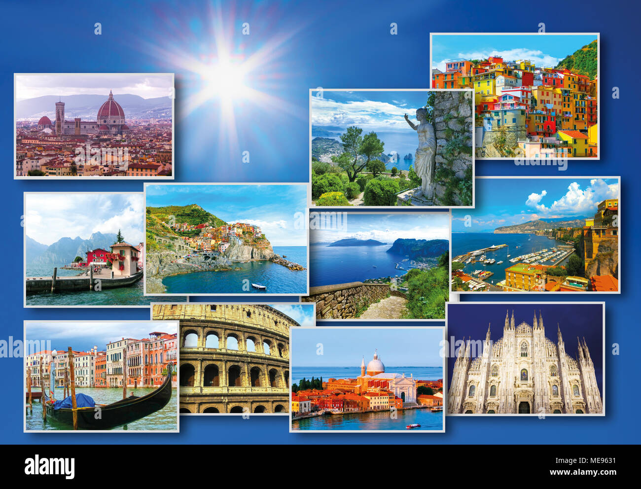 Collage of major Italian travel destinations Stock Photo - Alamy