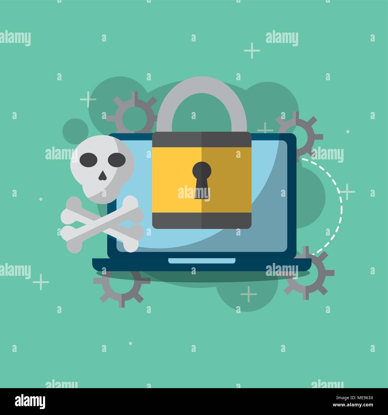 Cyber attack red warning error Stock Vector Images - Alamy