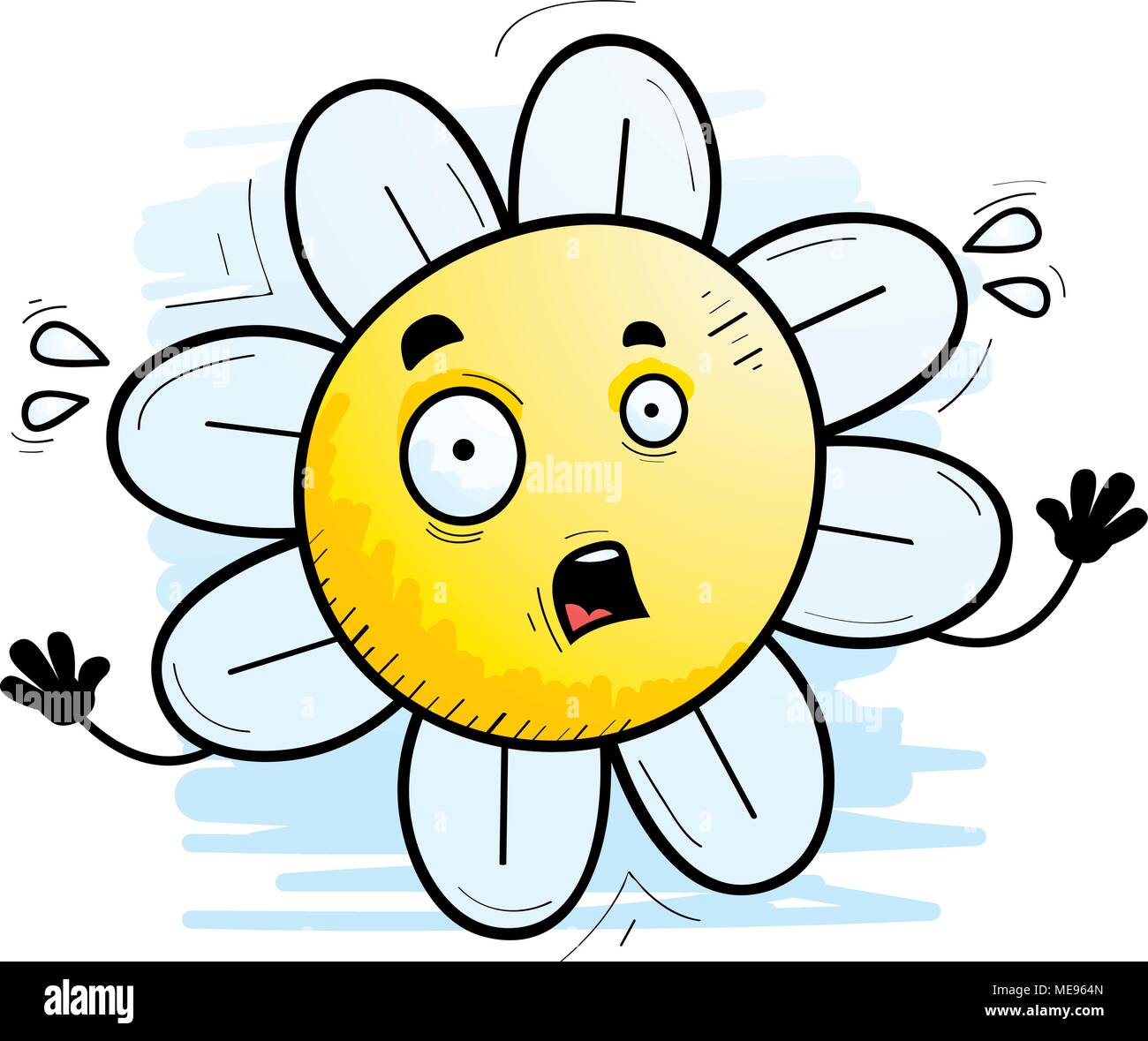 A cartoon illustration of a flower looking scared Stock Vector Image ...