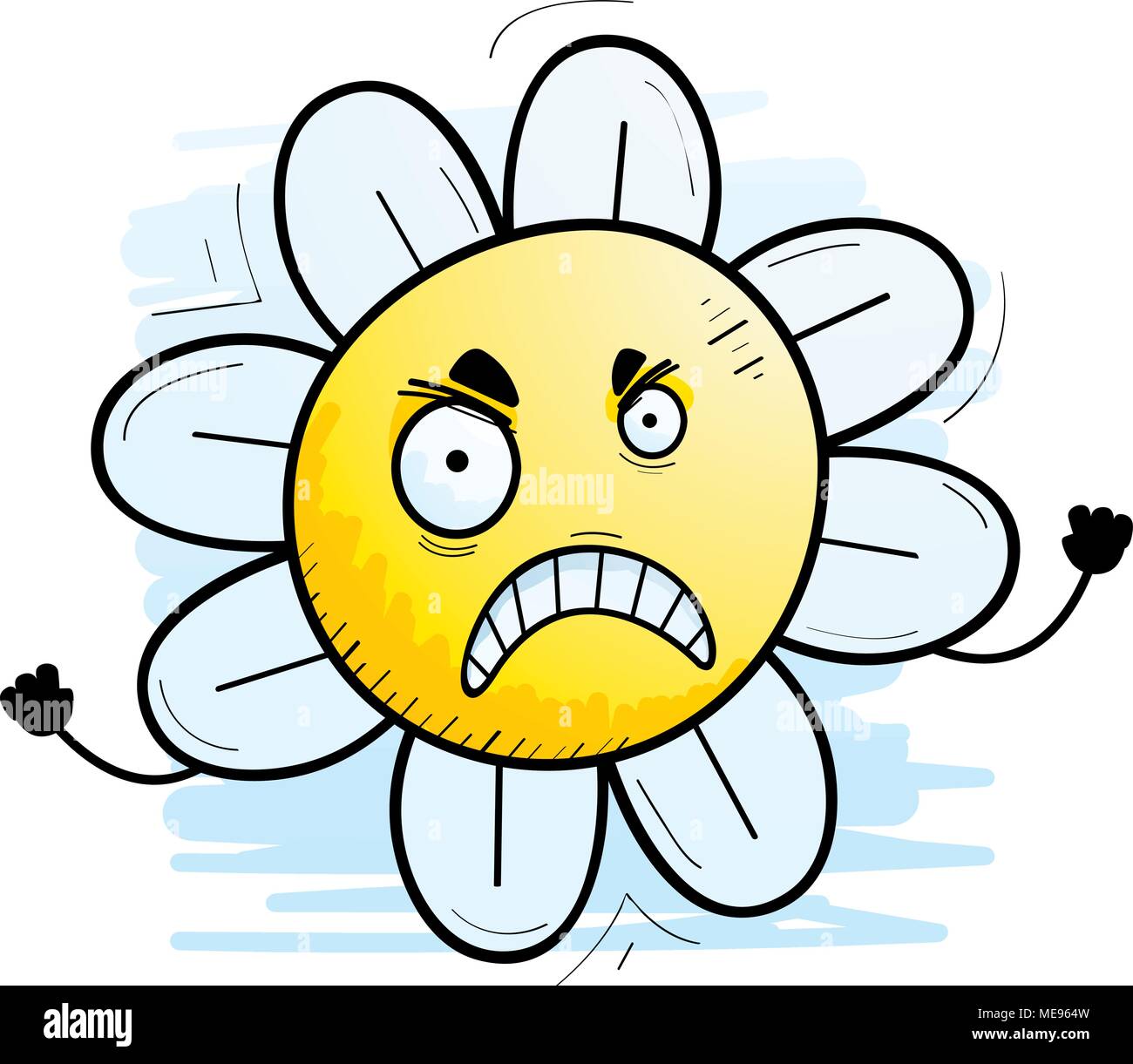 A cartoon illustration of a flower looking angry Stock Vector Image ...