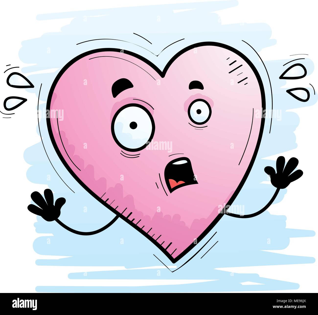 A cartoon illustration of a heart looking scared Stock Vector Image ...
