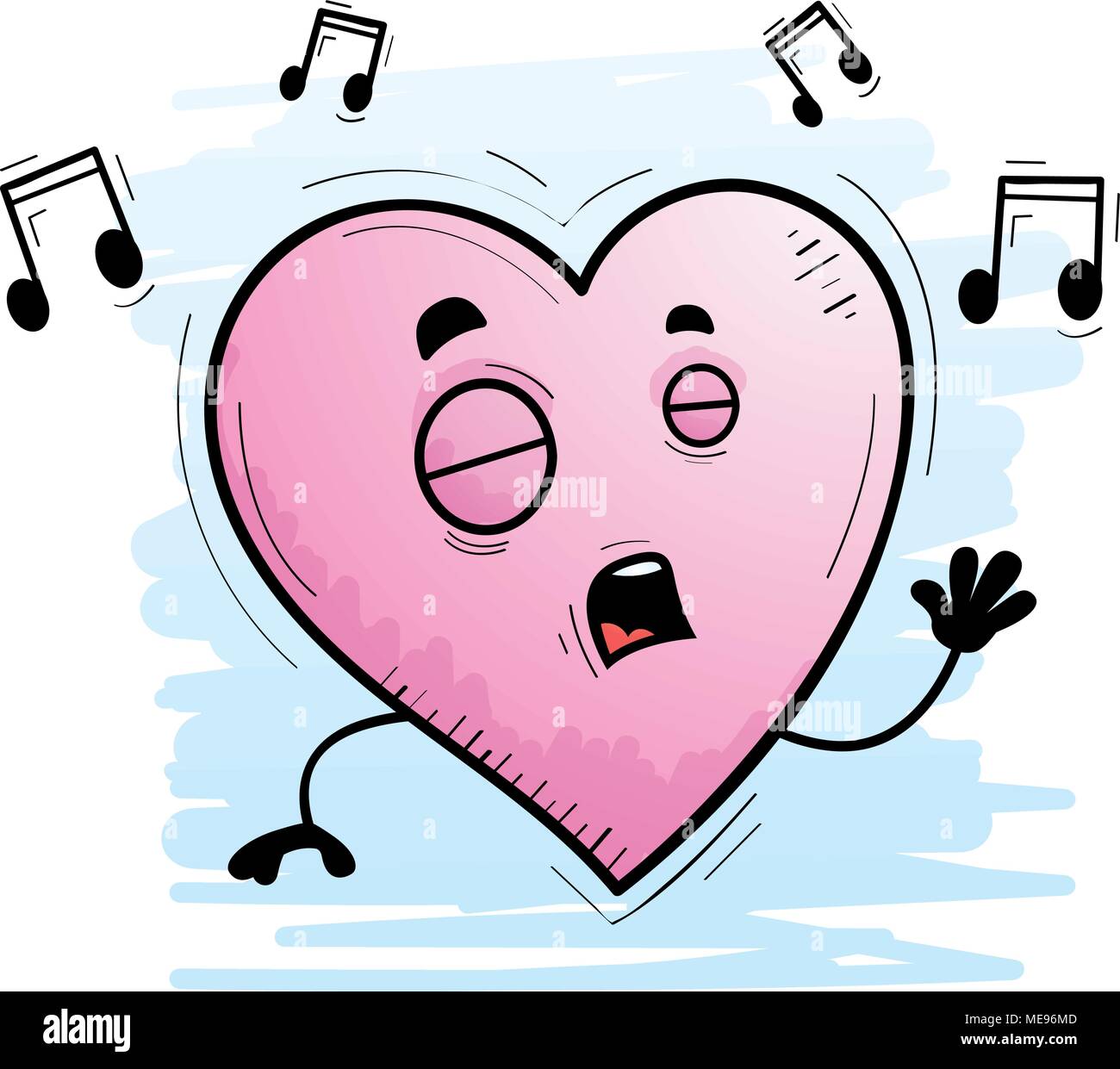 A cartoon illustration of a heart singing Stock Vector Image & Art - Alamy