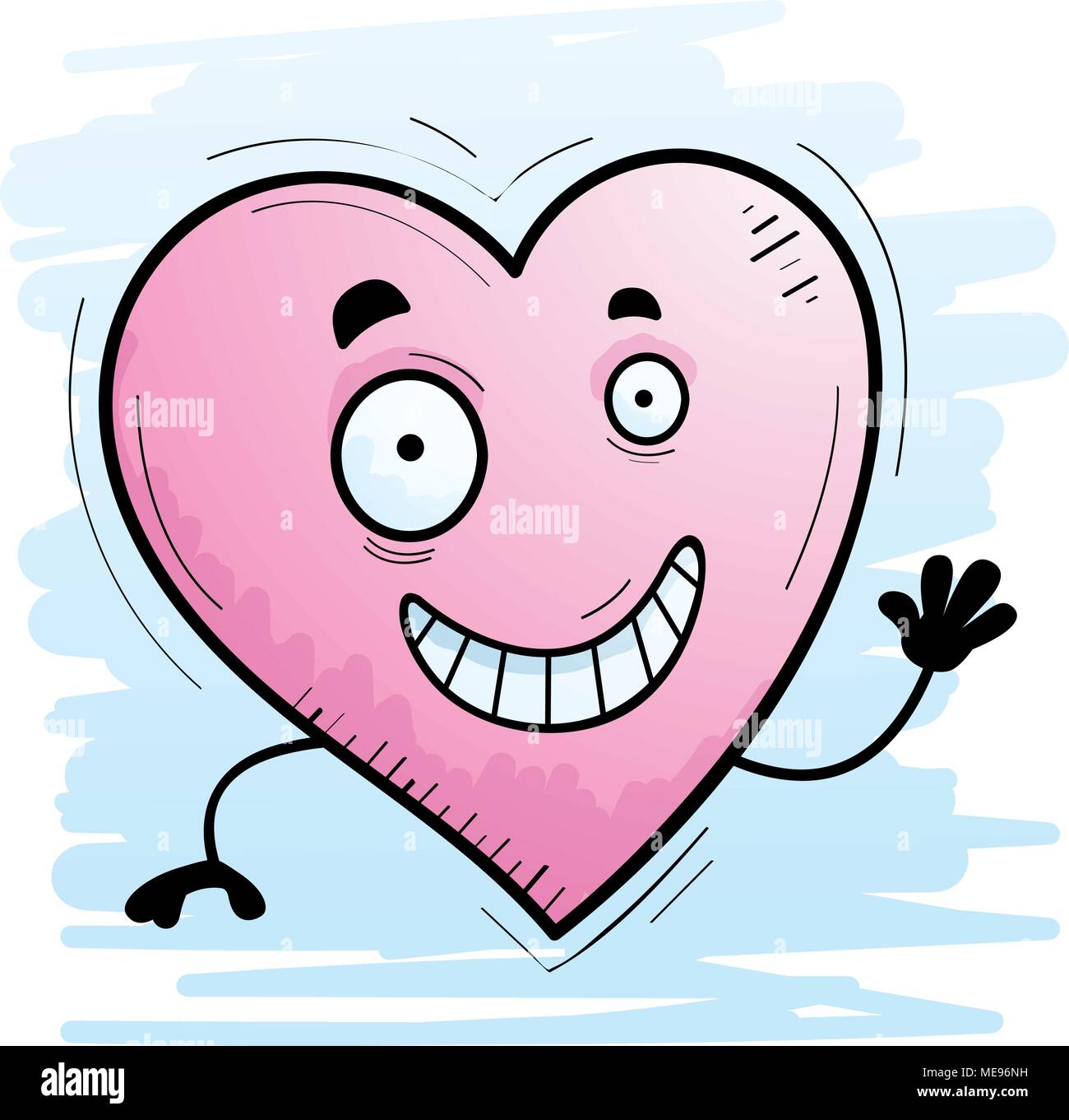 Happy cartoon heart waving smiling hi-res stock photography and images ...